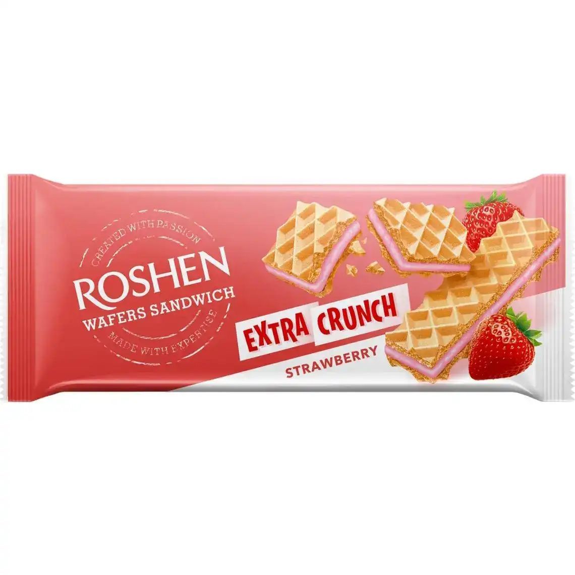 Вафлі Roshen Wafers Sandwich Crunch Полуниця 142 г купити для офісу ...