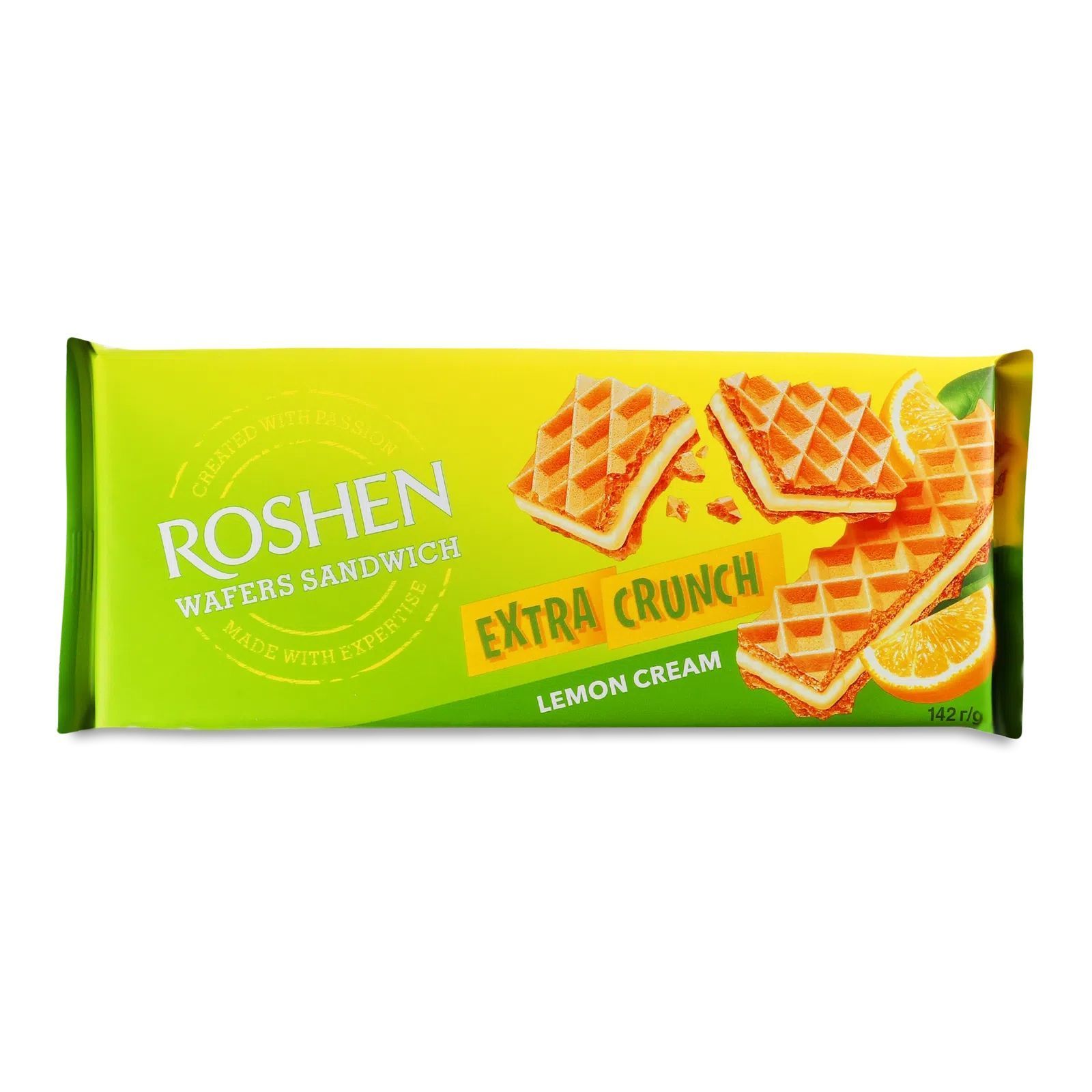 Вафлі Roshen Wafers Sandwich Crunch Лимон 142 г купити для офісу ...